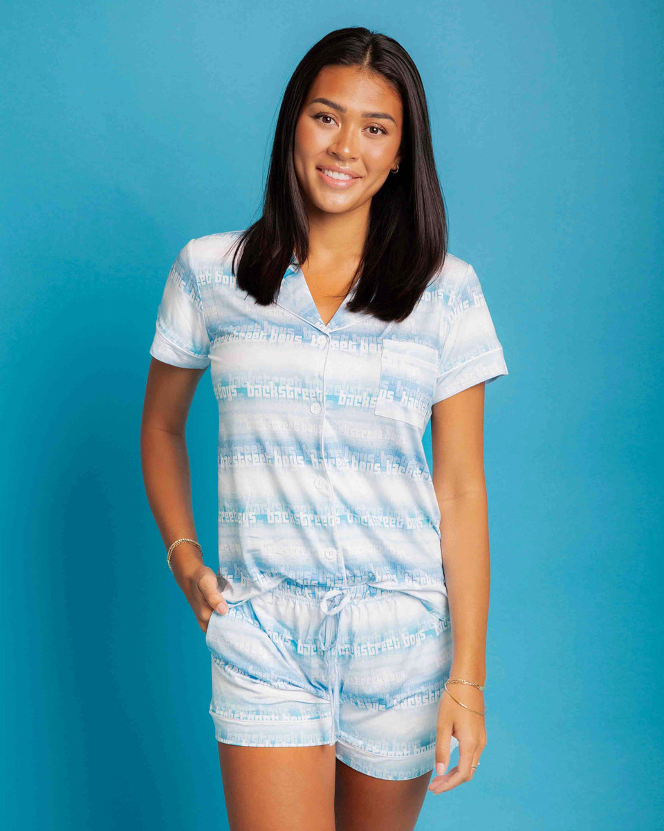 Backstreet Boys Women's Collar Shirt & Shorts Set