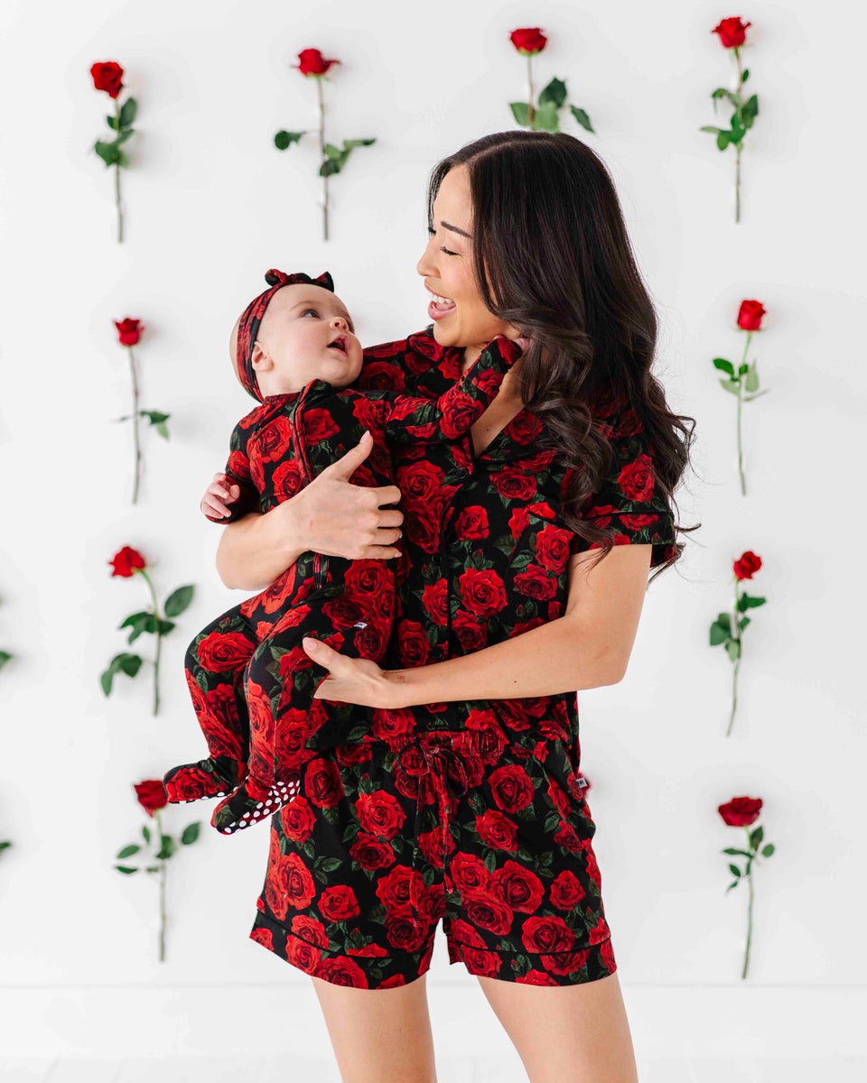 Bums & Roses Women's Collar Shirt & Shorts Set