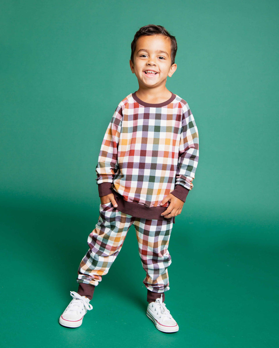 Checkered & Charmed Jogger Set