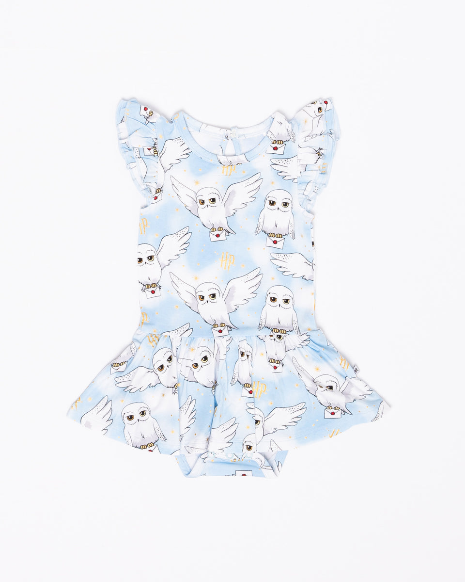 Harry Potter™ Hedwig's Sky Mail Cap Sleeve Ruffle Dress