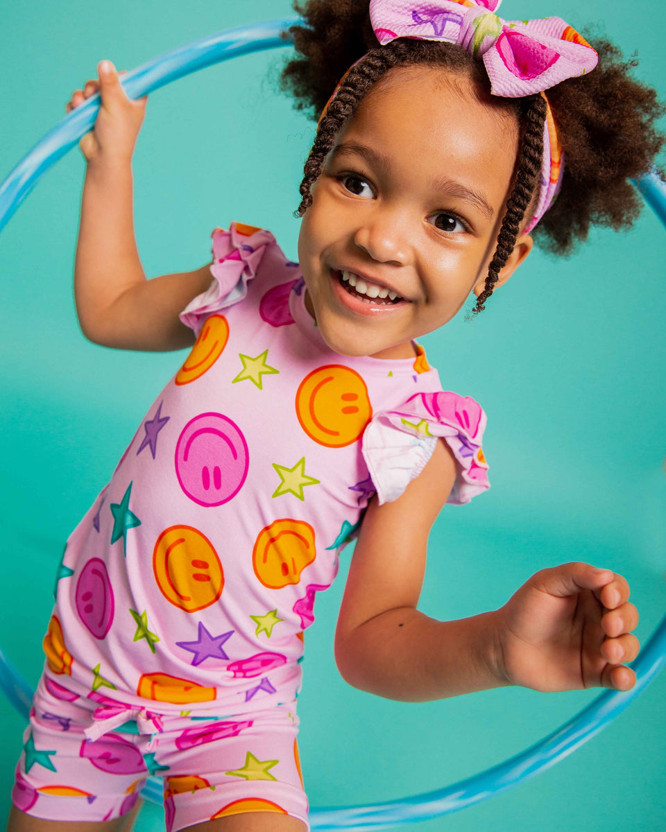 Peachy Power Cap Sleeve Shirt & Shorts Set