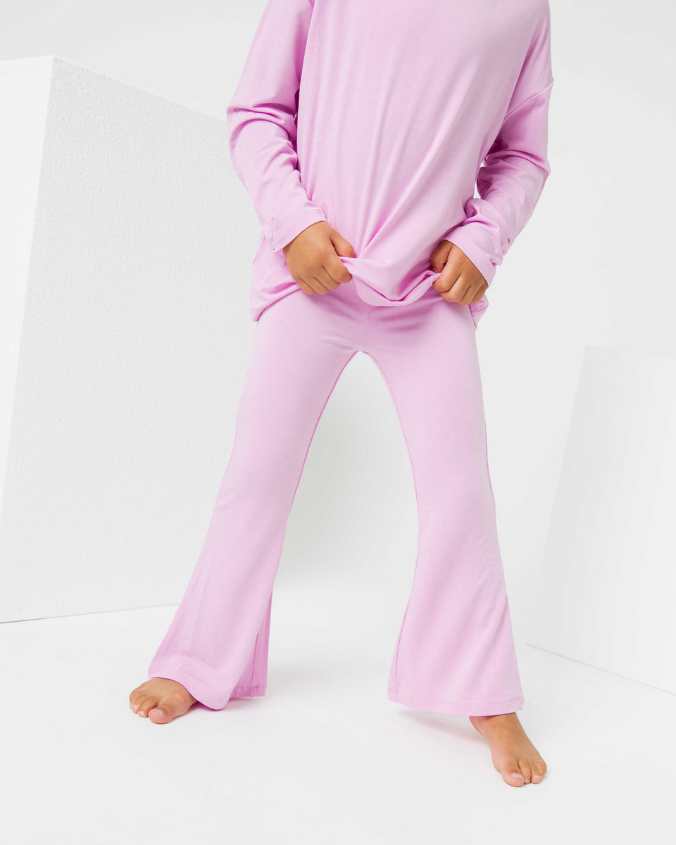 Mauve Over, Pink Girls Foldover Flares