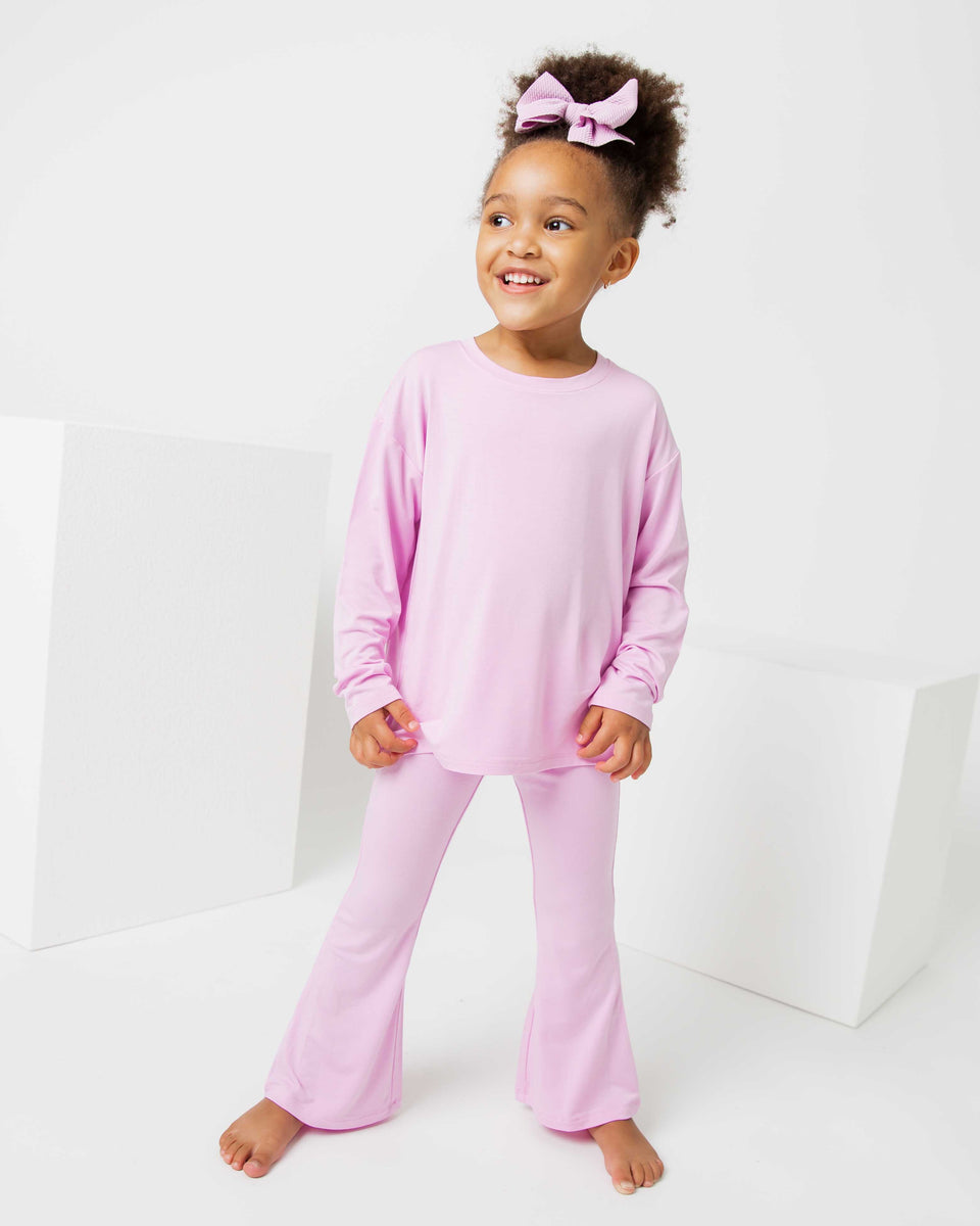 Mauve Over, Pink Girls Foldover Flares