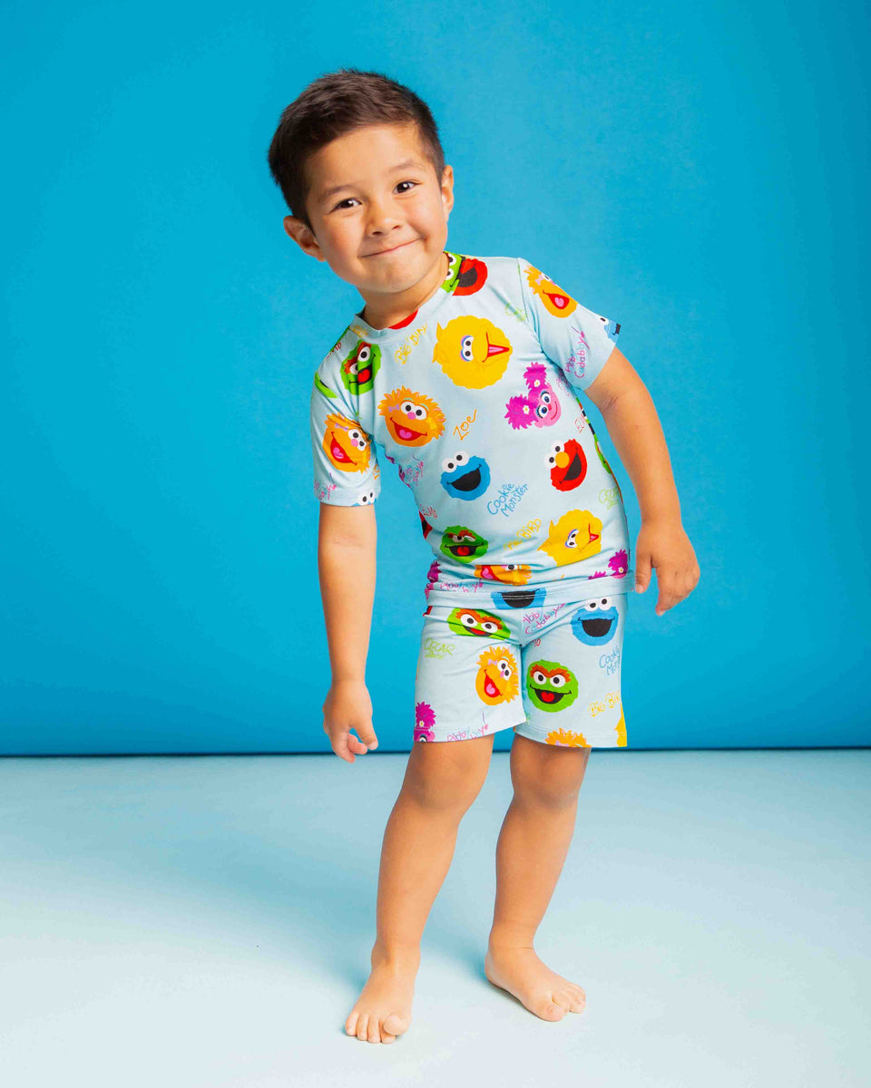 Sesame Street™ Elmo and Friends Short Sleeve Two-Piece Pajama Shorts S
