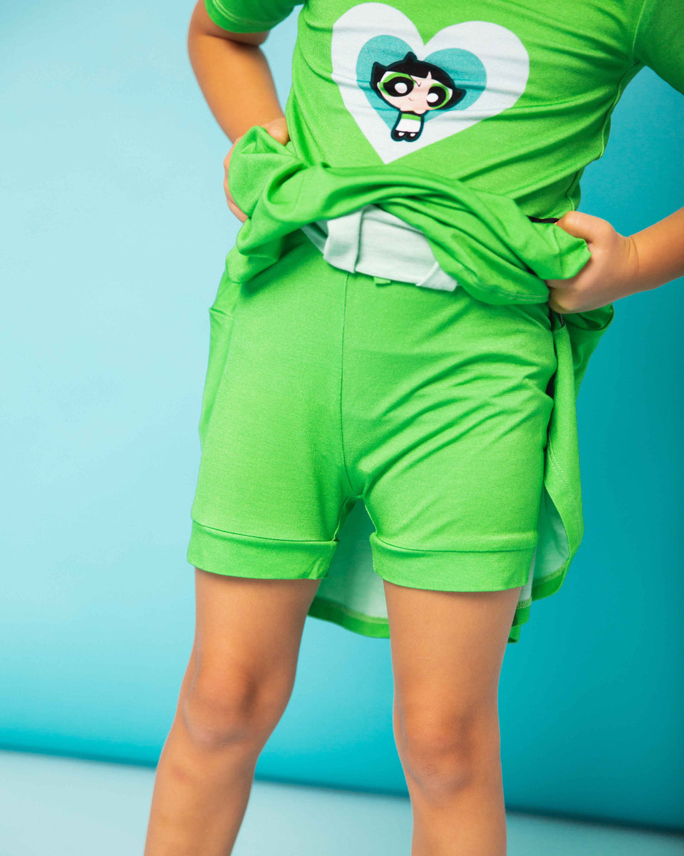 The Powerpuff Girls™ Buttercup Girls Pleated Dress & Shorts Set