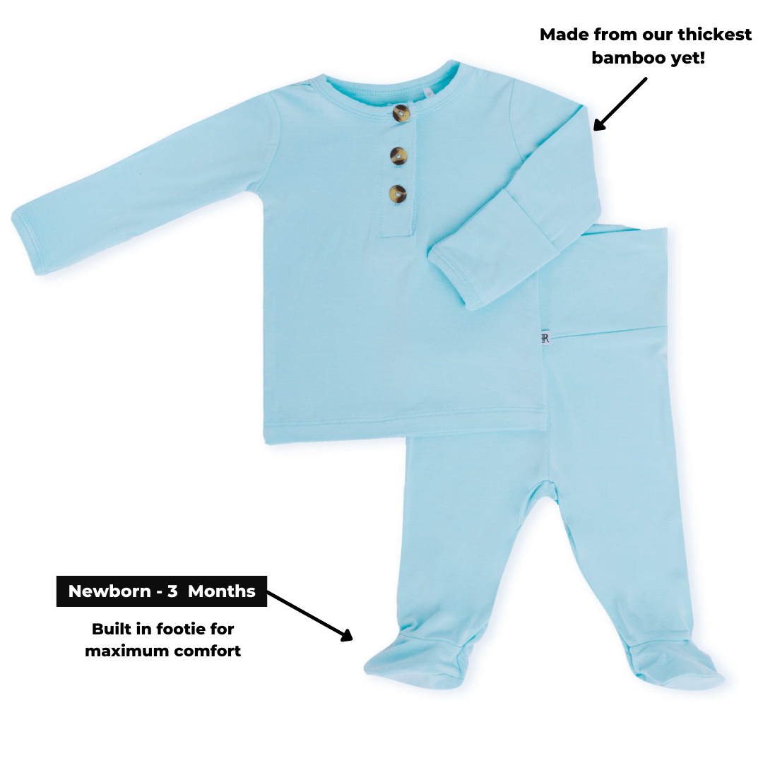 Blue Raspberry Two-Piece Button Set - Long Sleeves