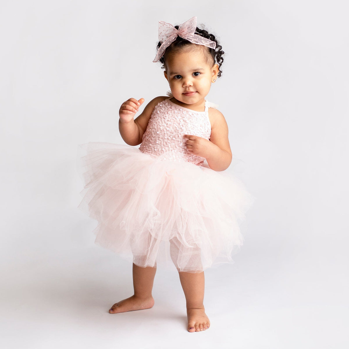 Blush Sequin Tulle Tutu Dress